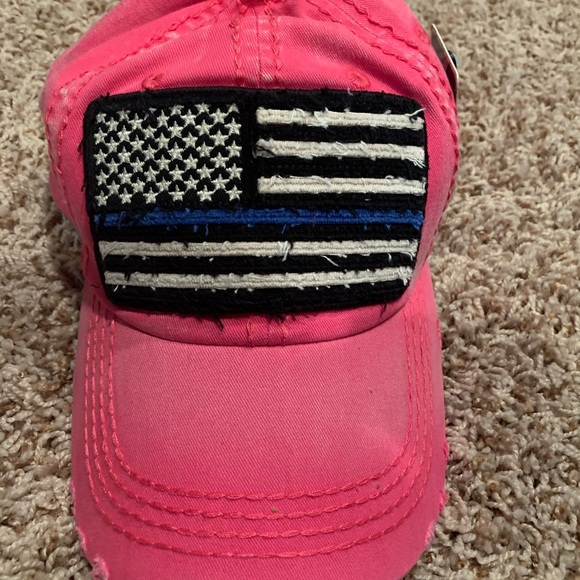 KBETHOS | Accessories | Nwt Thin Blue Line Distressed Hat | Poshmark